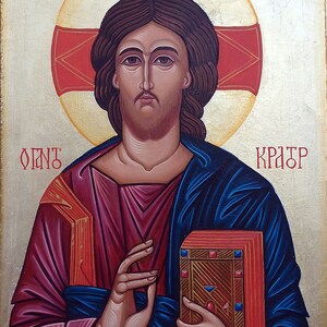Jesus Christ Blessing Icon Orthodox Hand Painted Icon Unique ...