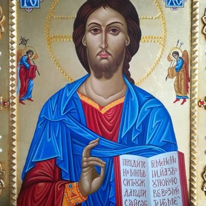 Jesus Christ Blessing Icon Orthodox Hand Painted Icon Unique ...