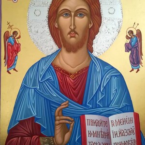 Jesus Christ Blessing Icon Orthodox Hand Painted Icon Unique ...