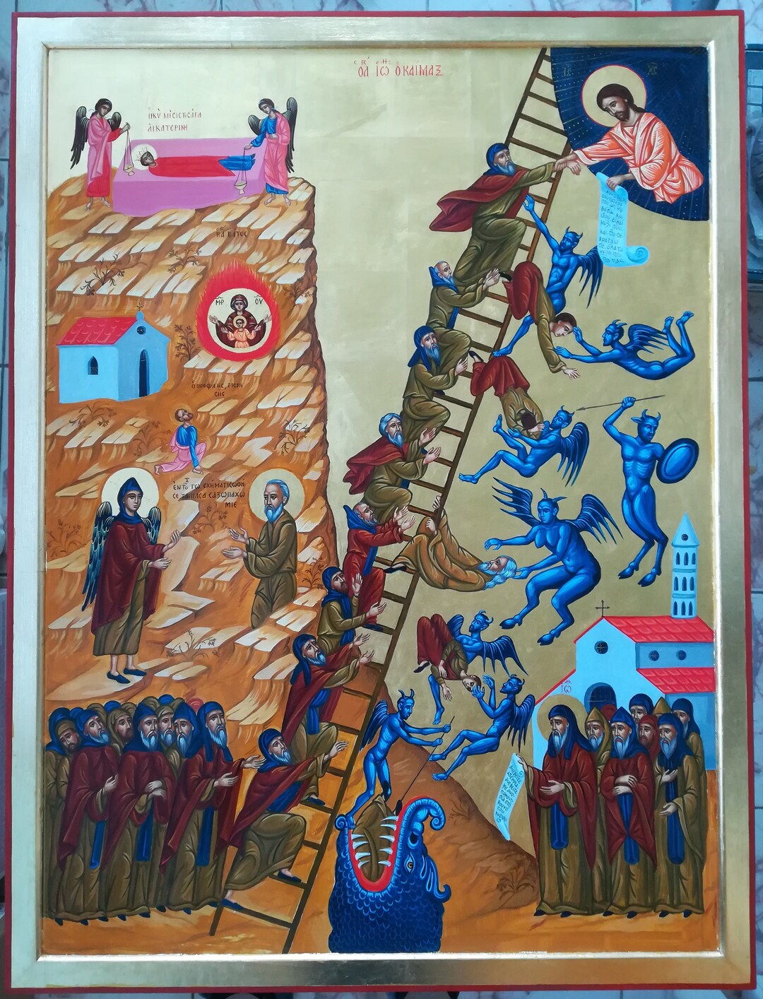 Ladder of Divine Ascent Icon the Ladder Icon Hand Painted Icons ...