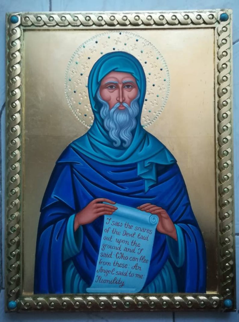 St. Anthony the Great Orthodox Rare Icon Byzantine Icon Greek - Etsy