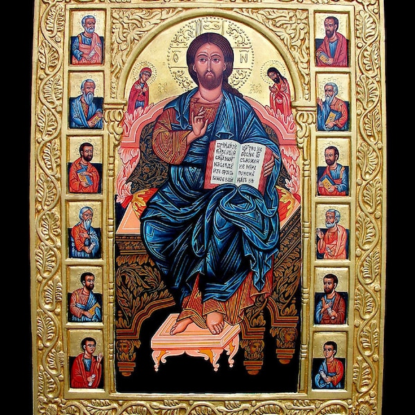 Christ Enthroned Icon - Etsy