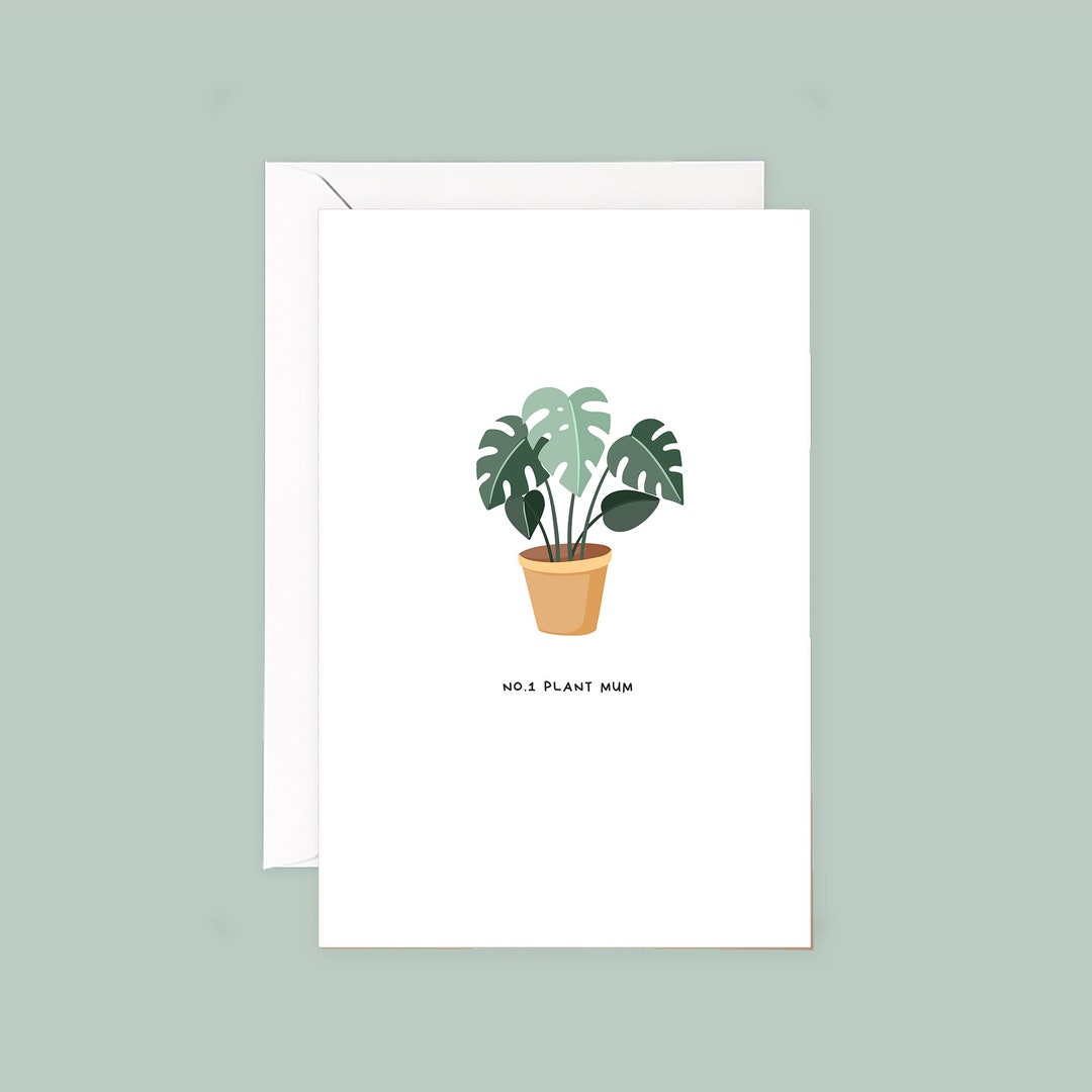No1 Plant Mum Greetings Card - Etsy