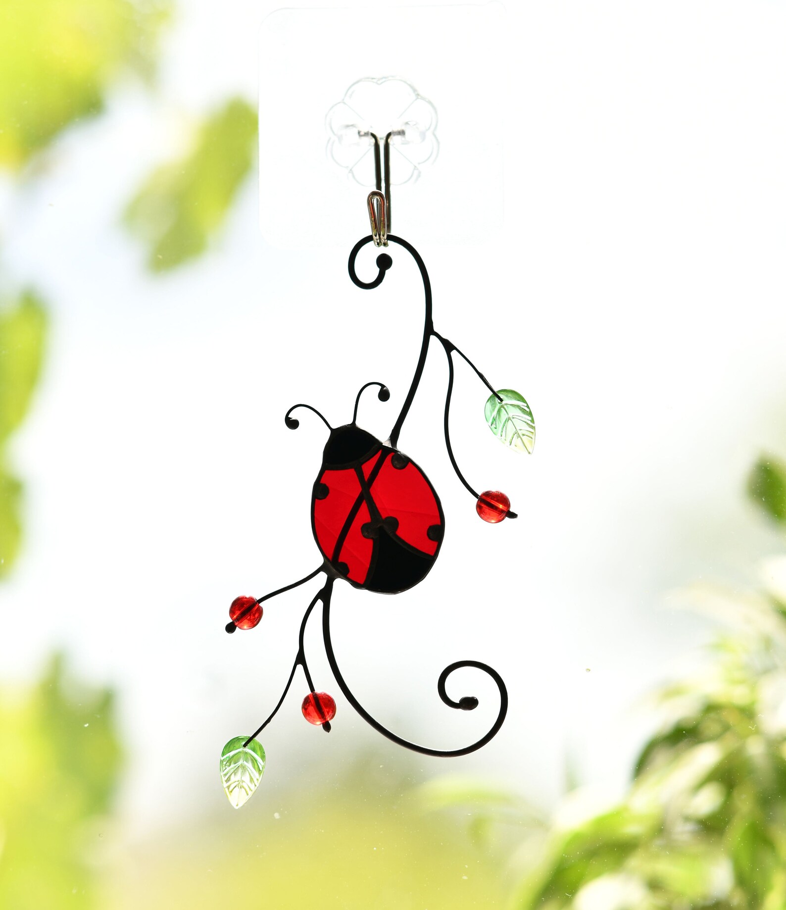 Ladybug Stained Glass Suncatcher Ladybug Stained Glass Window | Etsy