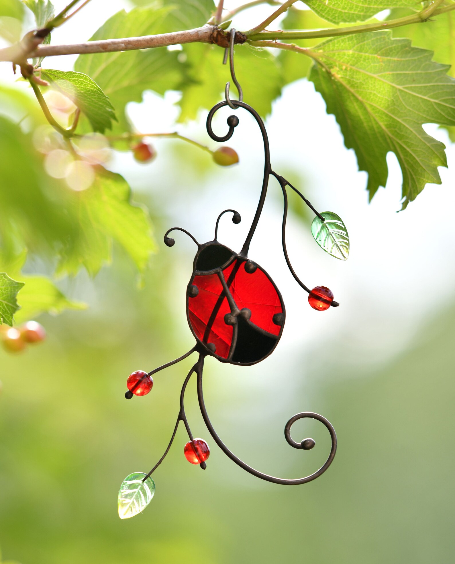 Ladybug Stained Glass Suncatcher Ladybug Stained Glass Window | Etsy