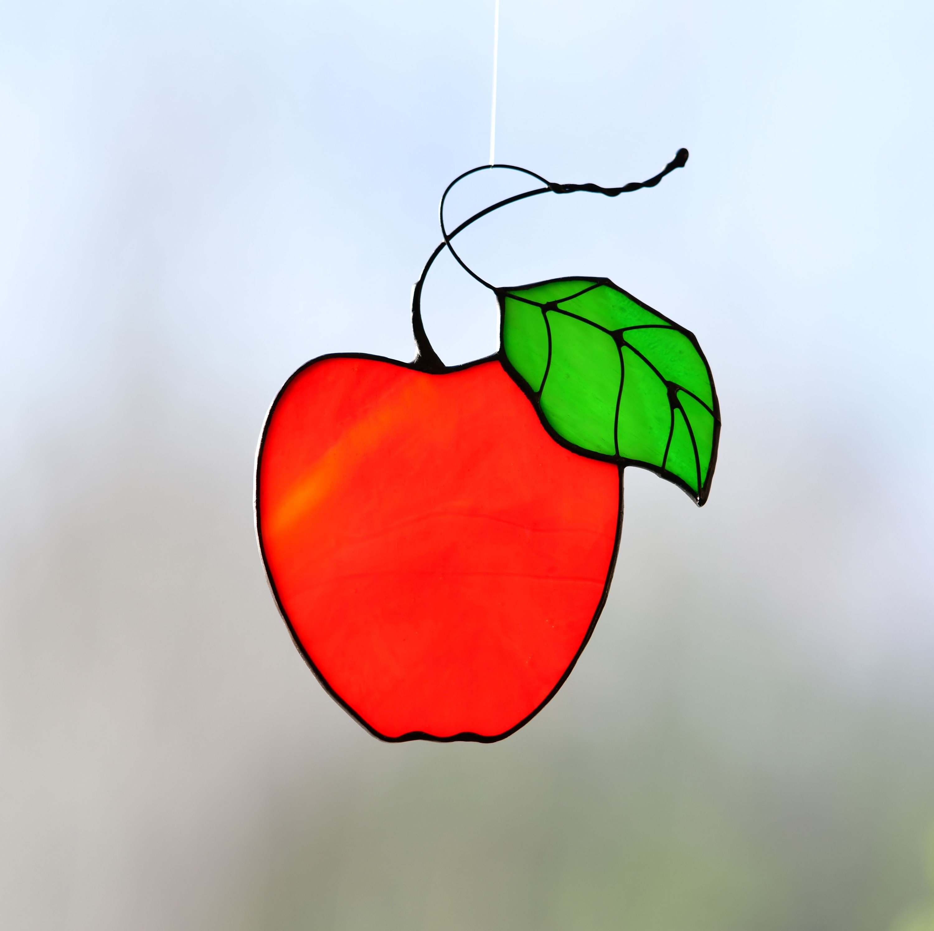 Apple Stained Glass Window Hangings Stained Glass Fruit - Etsy