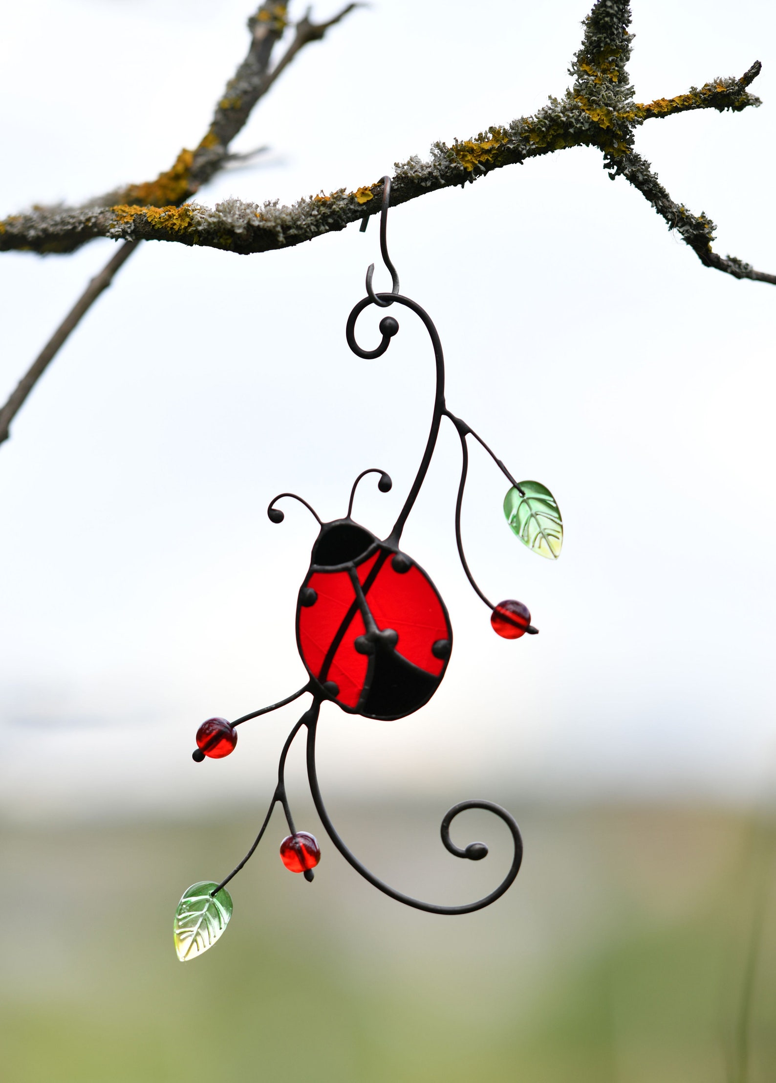 Ladybug Stained Glass Suncatcher Ladybug Stained Glass Window | Etsy
