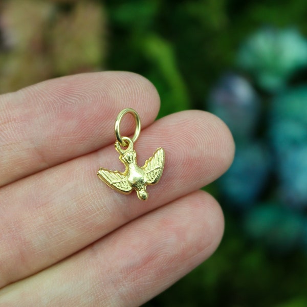 Gold Holy Spirit Dove Charm - Etsy