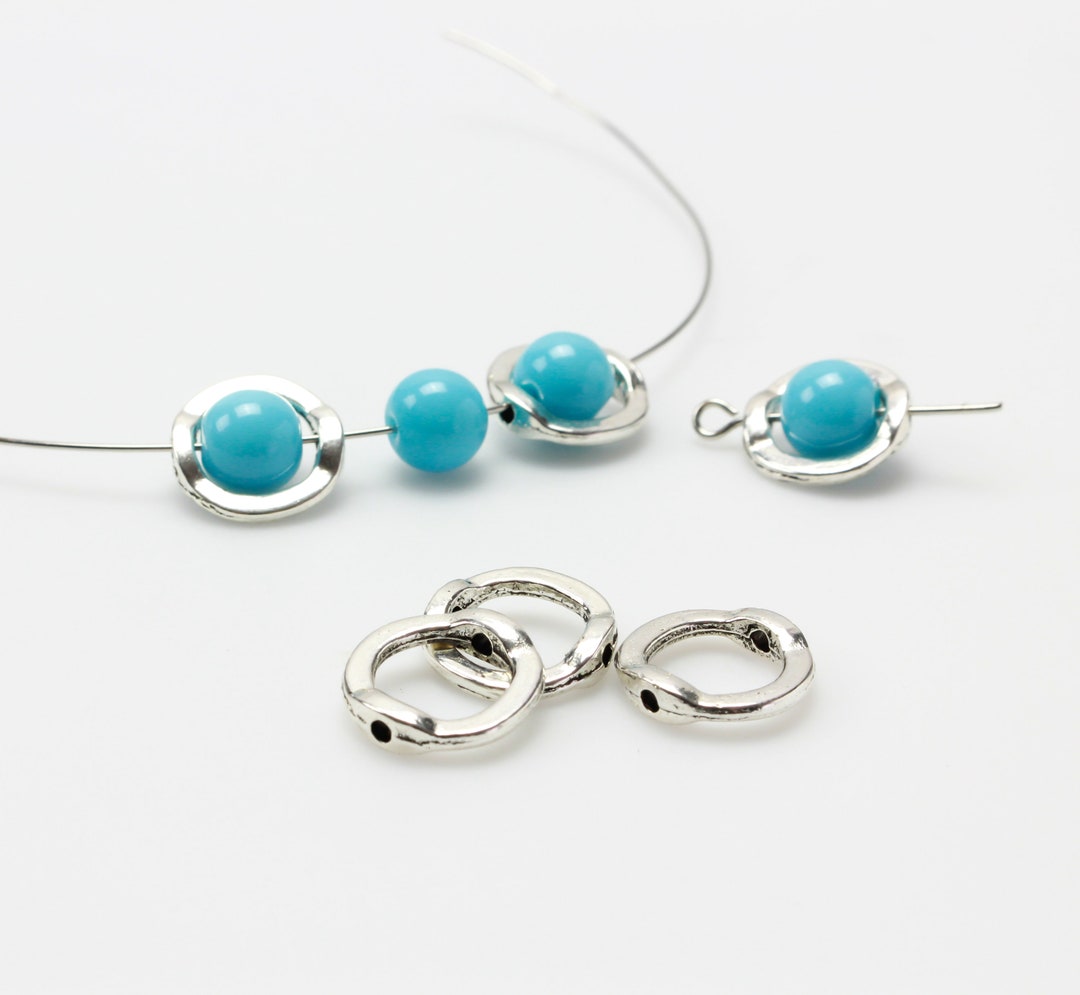 Silver Bead Frame 13mm - Fits 8mm Beads - Round Our Father Pater Bead ...