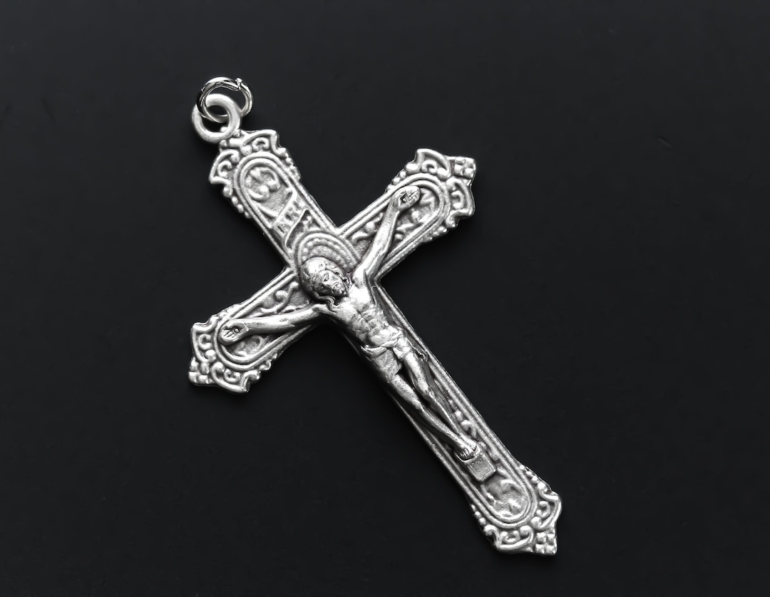 Ornate Victorian Crucifix Cross - Rosary Making Supplies - Made in ...