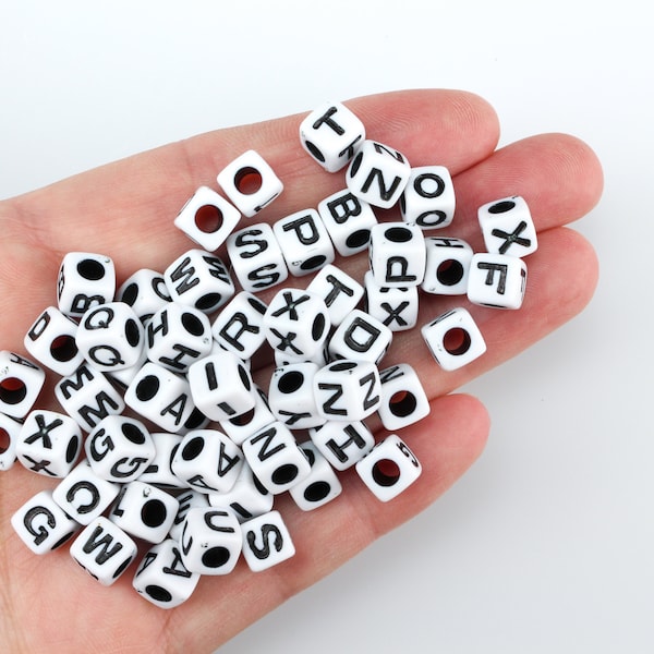 Square Alphabet Letter Beads - Etsy