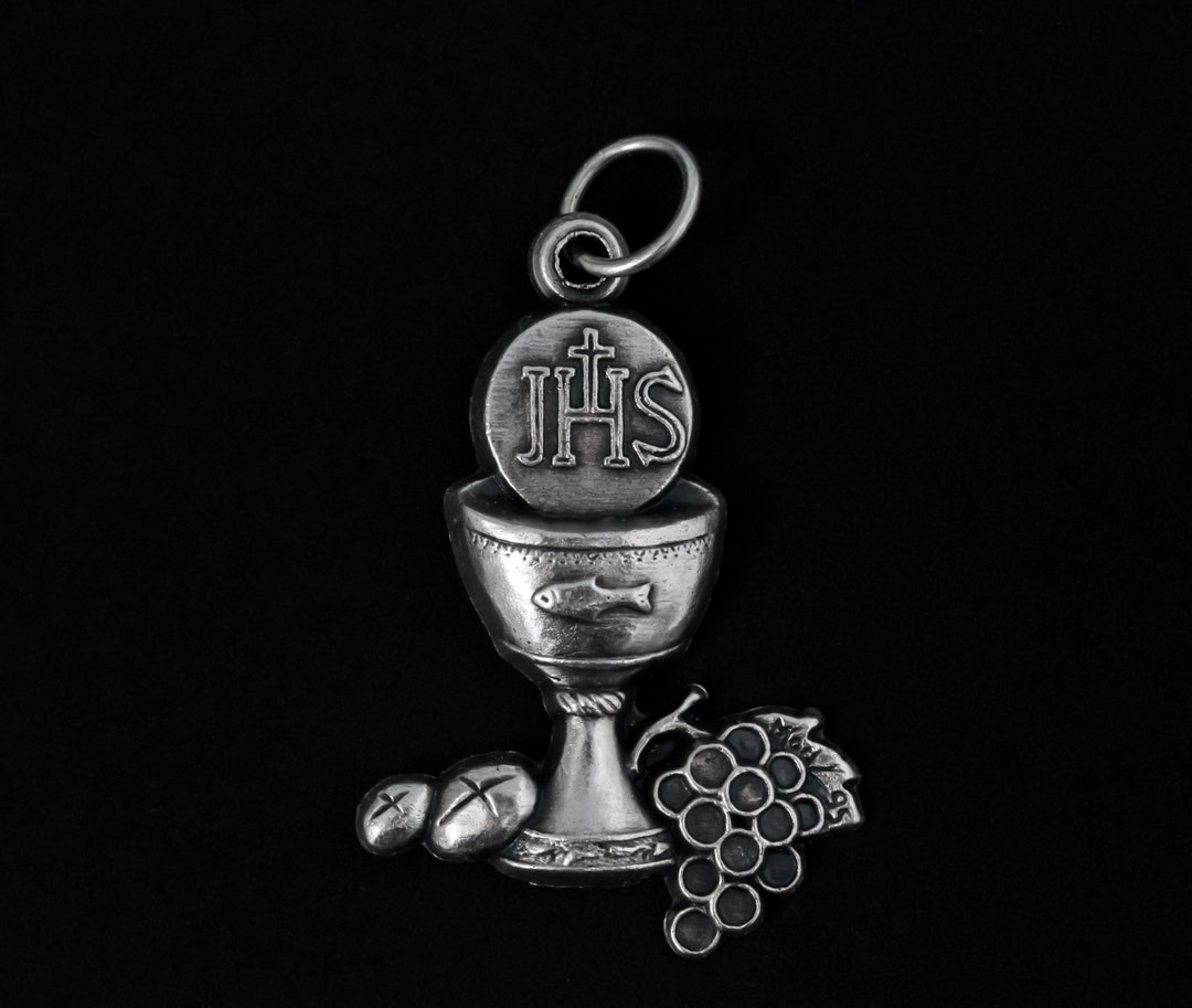 Holy Communion Chalice Charm - Holy Eucharist JHS Christogram Ecce Homo ...
