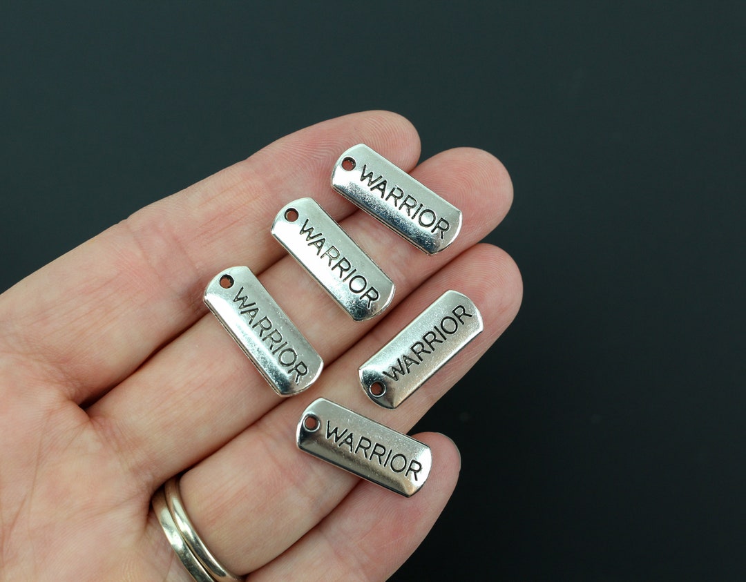 Warrior Charms Antique Silver Tone Inspirational Message Word Charms ...