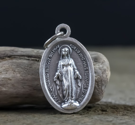 Miraculous Mary Medal 1 Oval Medal of the Immaculate | Etsy