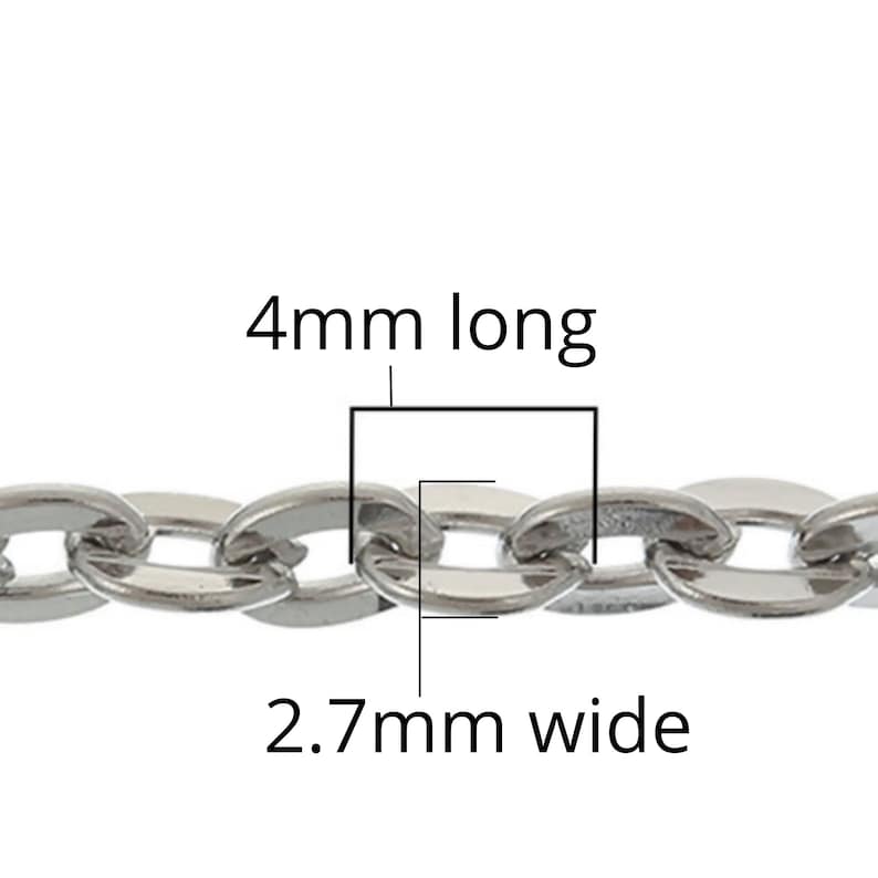 Flat Oval Chain 4mm X 2.7mm Links Unsoldered Chain for Rosaries ...