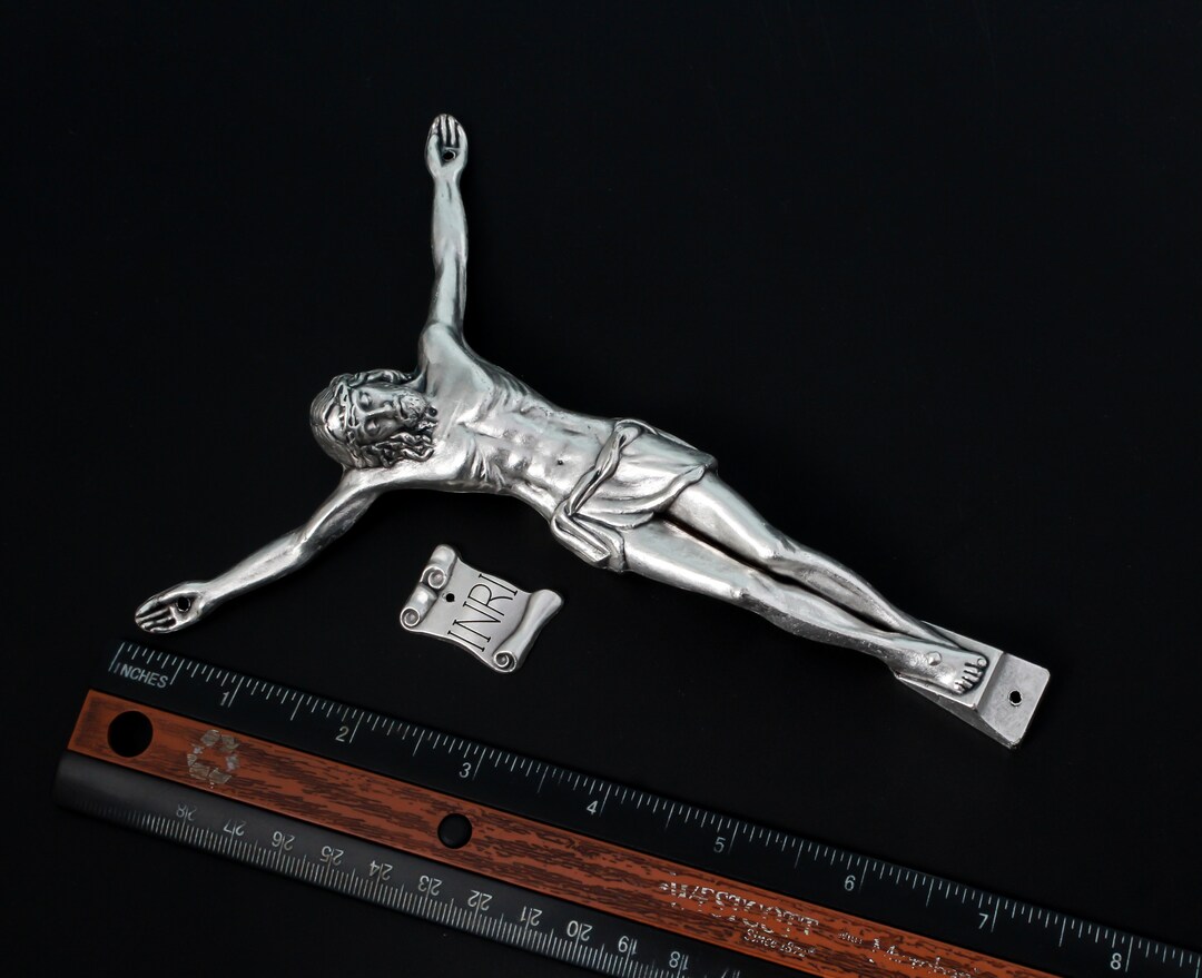 Large Silver Corpus for Wall Crucifix - 6-1/2" Long Body of Christ DIY ...