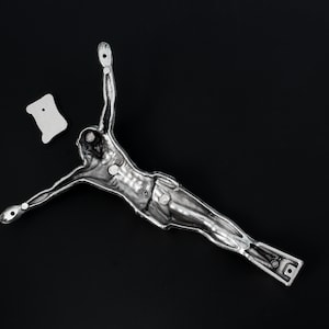 Large Silver Corpus for Wall Crucifix - 6-1/2" Long Body of Christ DIY ...