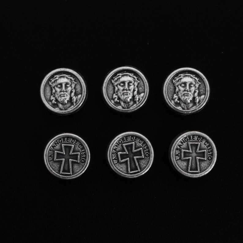 Holy Face of Christ Metal Spacer Beads - Le Sangre De Cristo - Silver ...