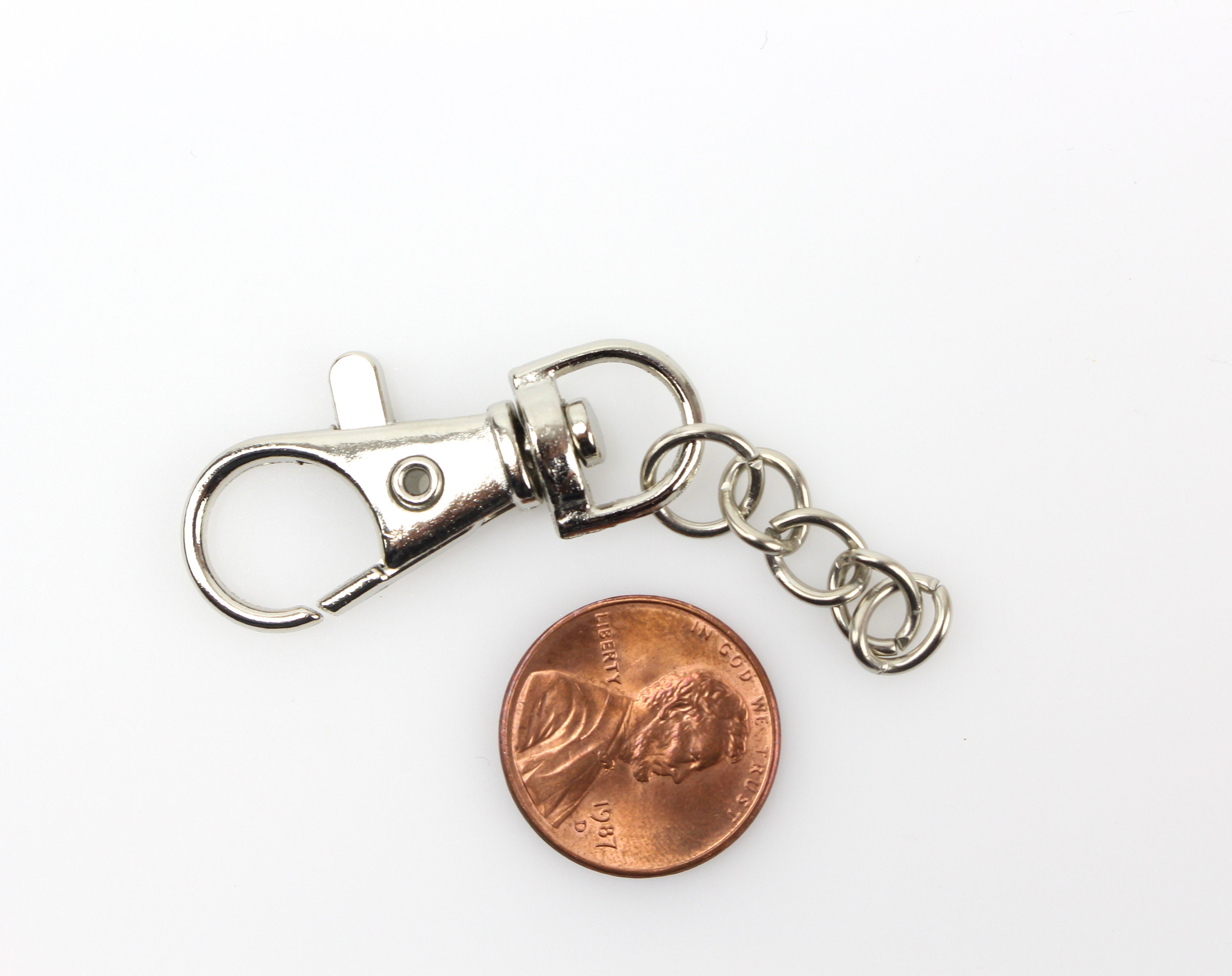 Key Chain Swivel Lobster Claw Clasp With Attached Chain Iron - Etsy