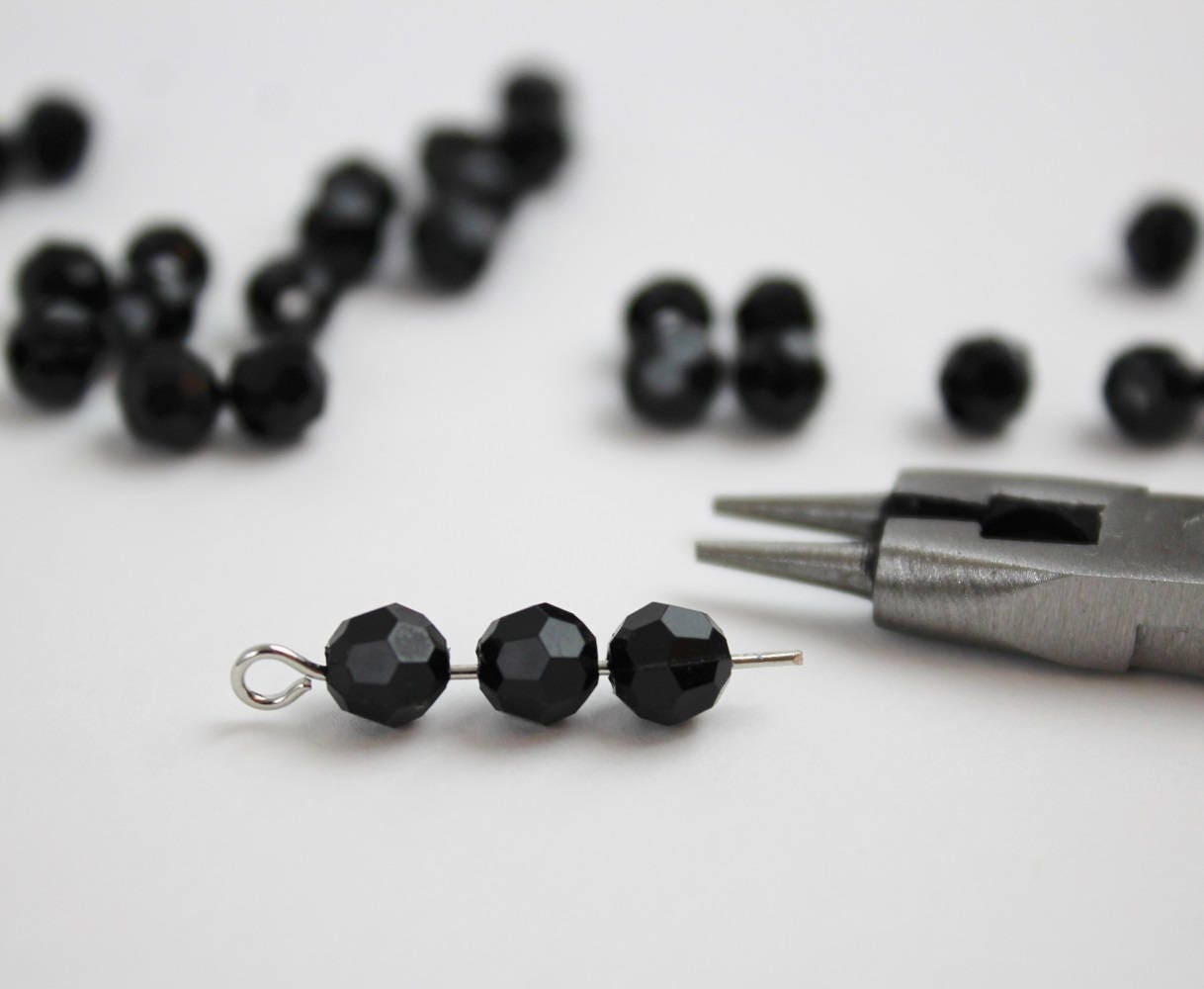 Craft Supplies & Tools Beads & Jewelry Making 60 Beads 6mm Round Black ...