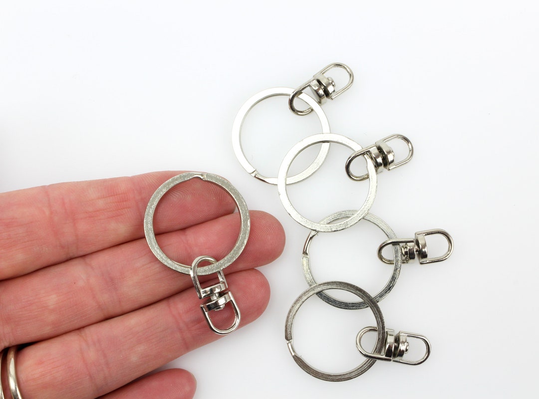 Keyring Swivel Connector - Iron Based Alloy Silver Tone Rotatable ...