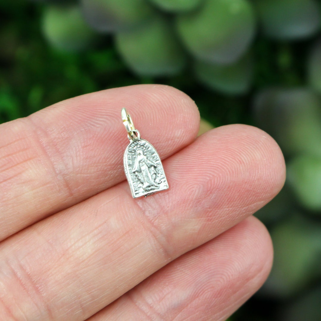Tiny Miraculous Mary Medal - 9mm Arched Charm of the Immaculate ...