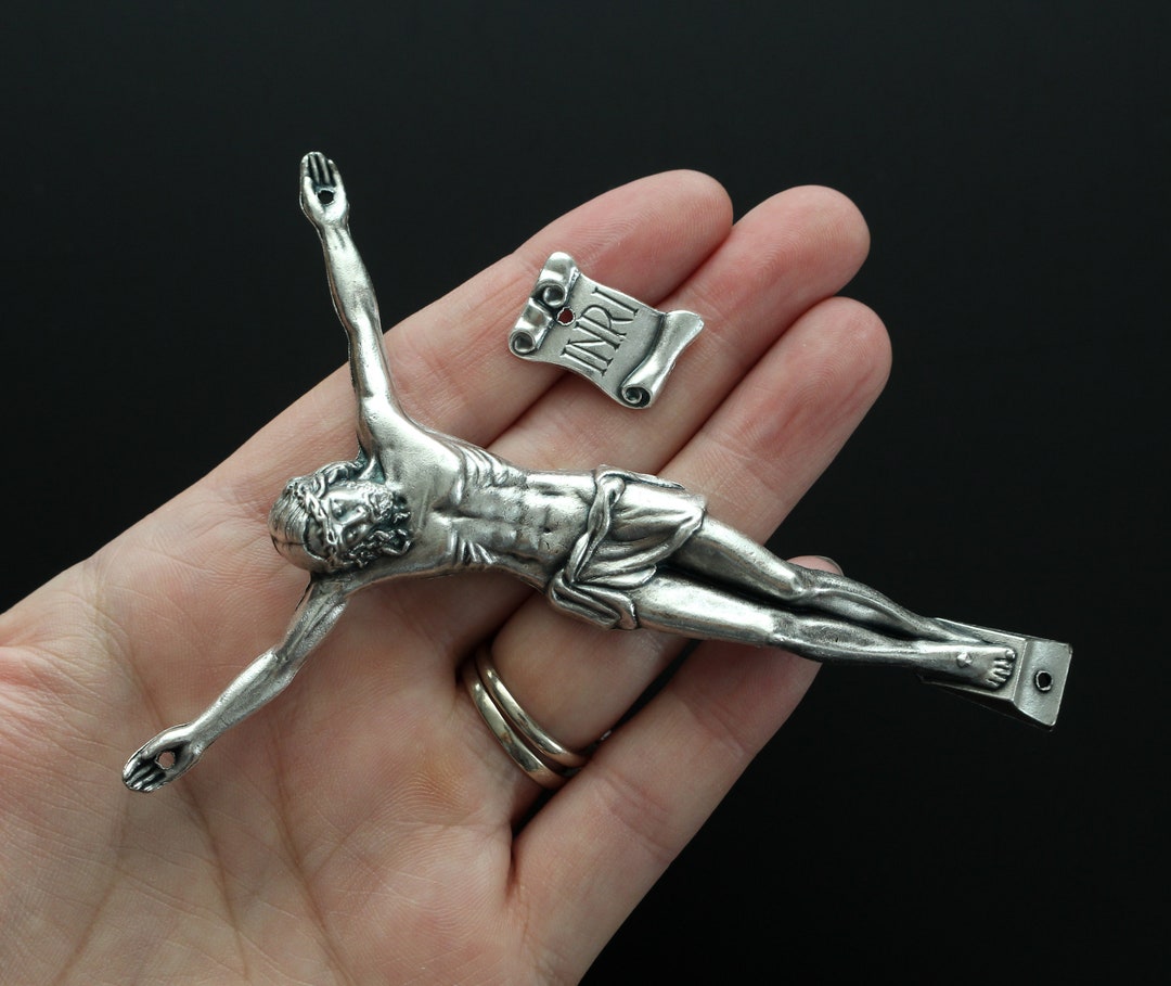 Large Silver Corpus for Wall Crucifix - 4-1/8" Long Body of Christ DIY ...