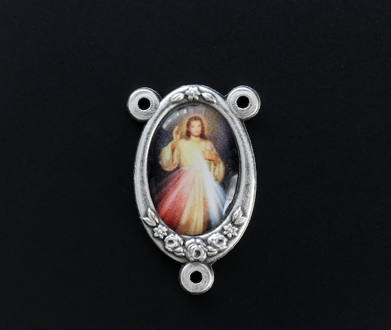 Divine Mercy of Jesus Color Image Rosary Centerpiece | Etsy