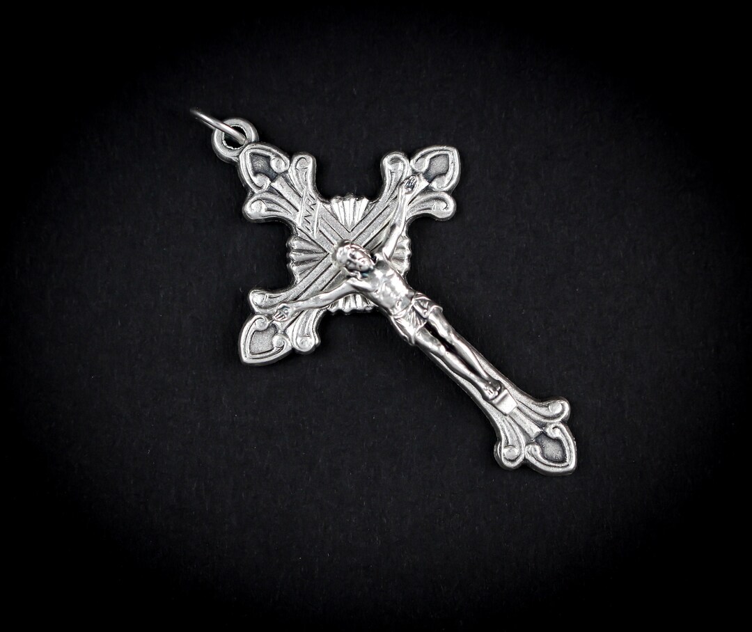 Starburst Nimbus Crucifix Cross With Fleur De Lis Ends - Available in 2 ...