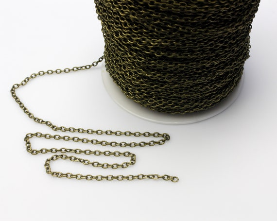 Bronze Oval Chain 3.9mm X 2.8mm Unsoldered Iron Links Chain - Etsy