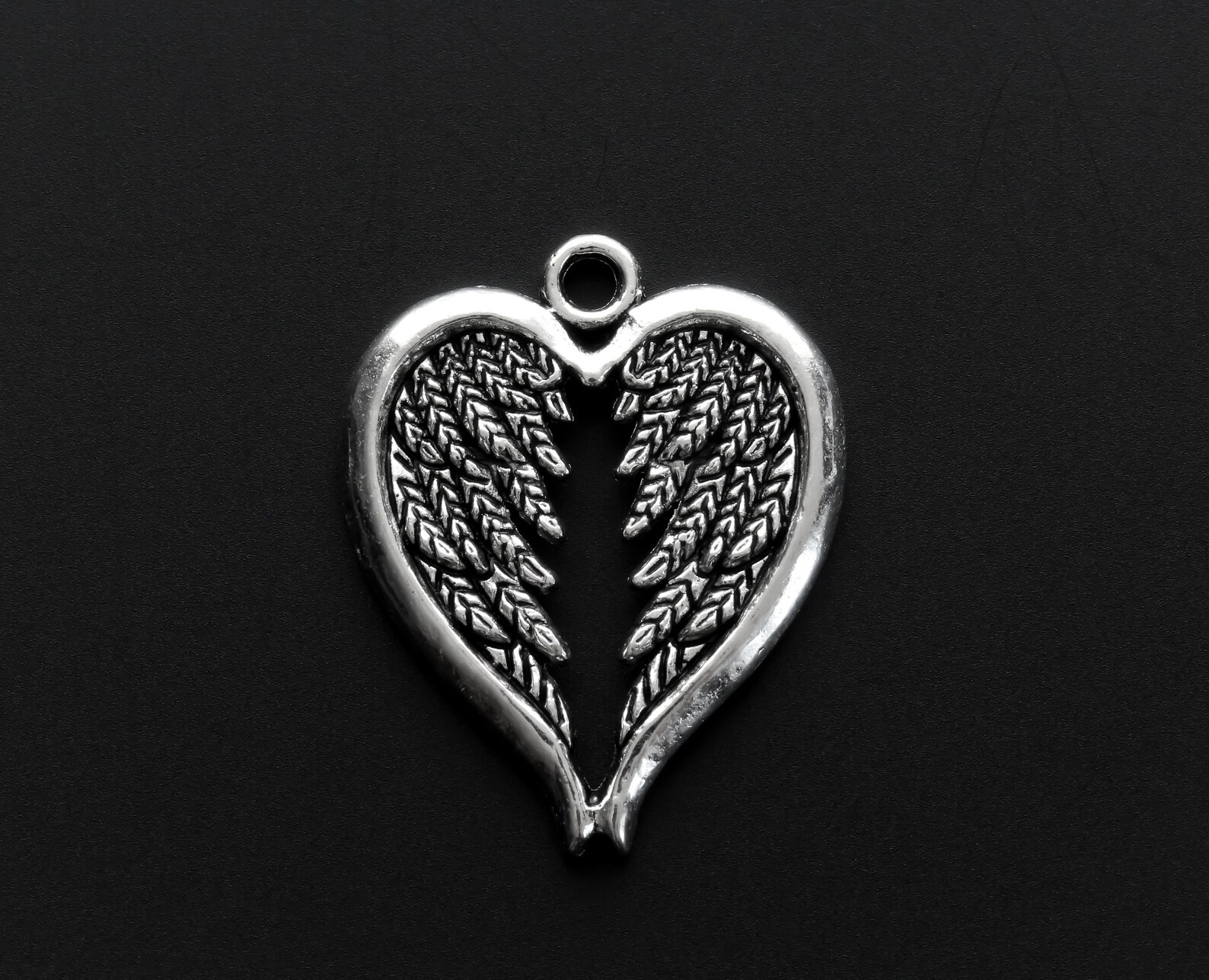 10 Heart Wing Charms 30mm Long - Guardian Angel Wings in Heart Memorial ...