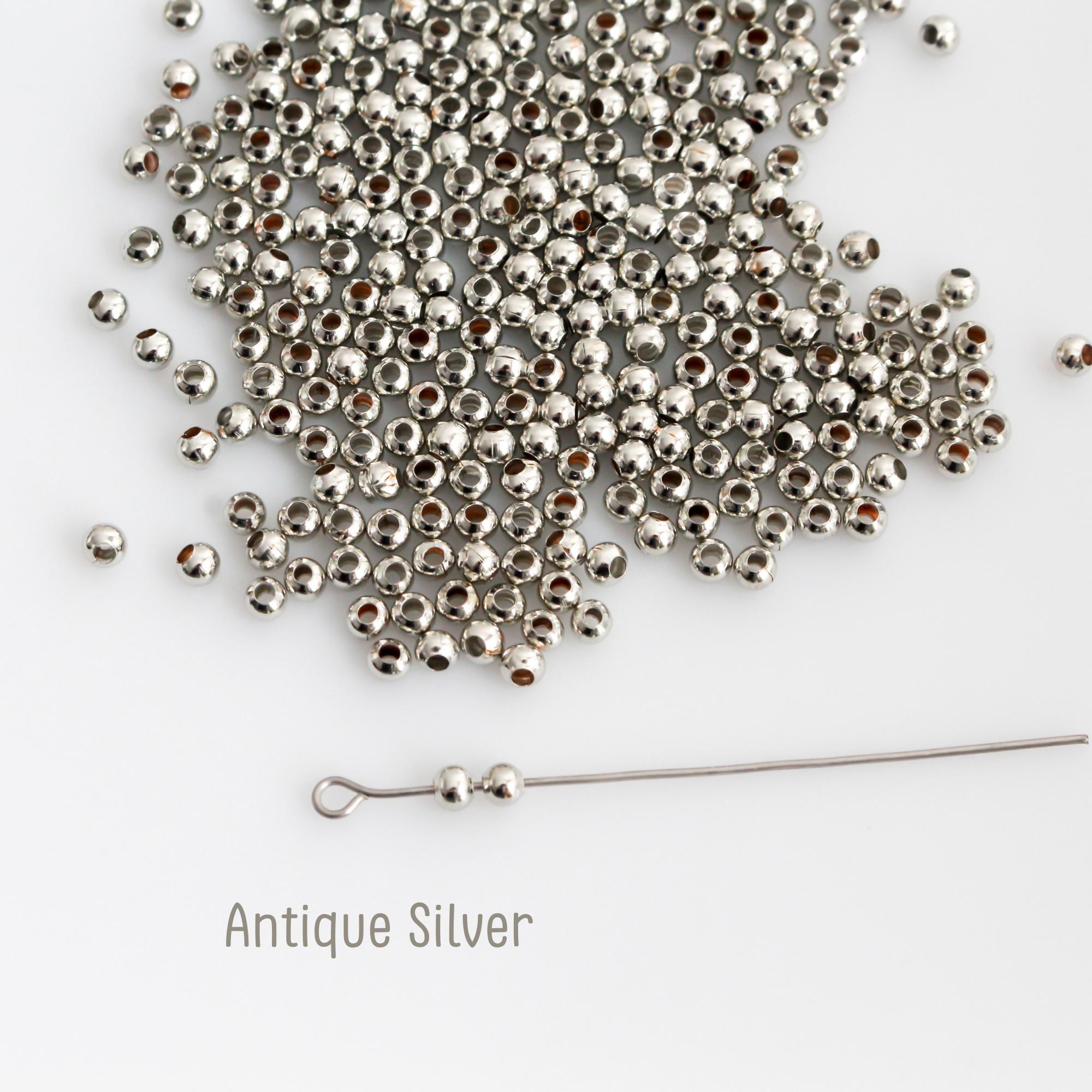 Iron Spacer Beads, Round 3mm in Diameter Available in Silver, Bronze ...
