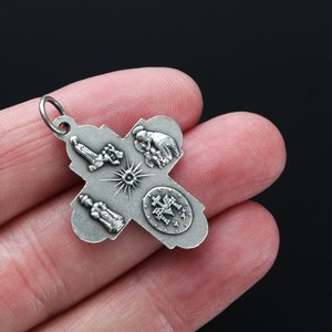 Five Way Cross Medal - Miraculous - Sacred Heart, St. Christopher, St ...