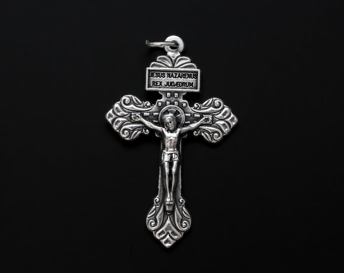 Indulgence Pardon Crucifix 1-5/8 Long Jesus Nazarenus Rex Judaeorum ...