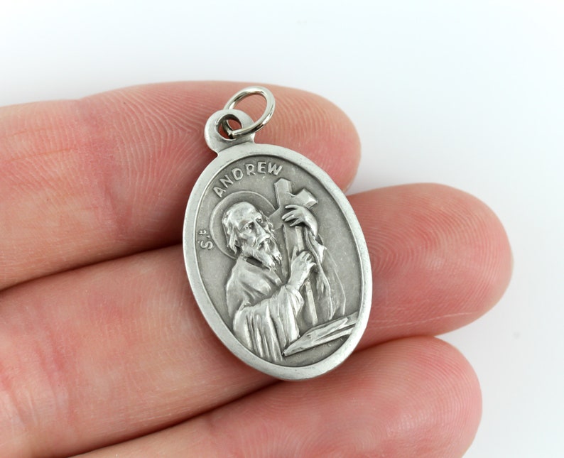 saint-andrew-medal-patron-of-stroke-victims-and-singers-st-etsy