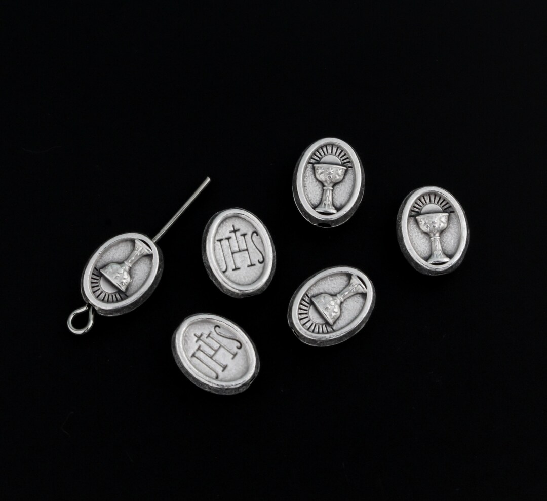 6 Holy Communion Chalice Metal Spacer Beads - Holy Eucharist JHS ...