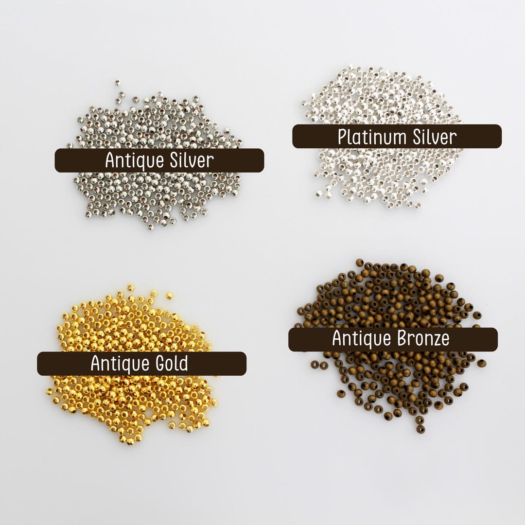 Iron Spacer Beads, Round 3mm in Diameter Available in Silver, Bronze ...