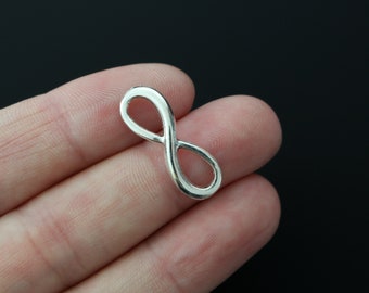 10 Sterling Silver Infinity Connector Charms 925 Silver - Etsy