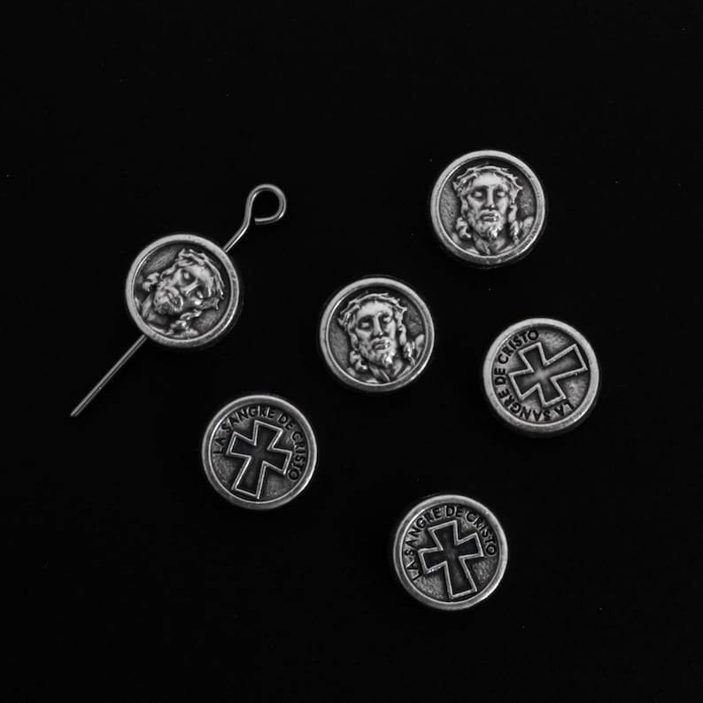 Holy Face of Christ Metal Spacer Beads - Le Sangre De Cristo - Silver ...
