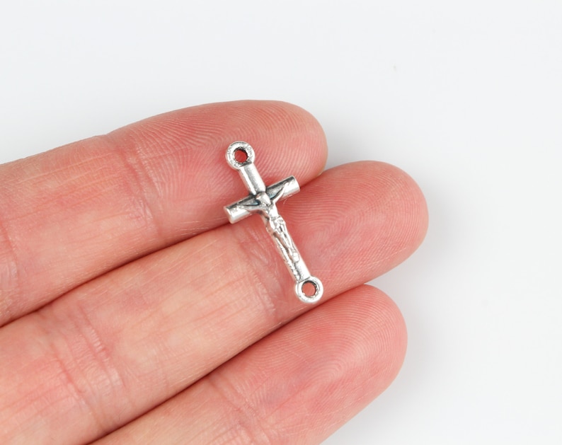 6 Crucifix Connector Links for Bracelets, Rosaries, Chaplets - Cross ...