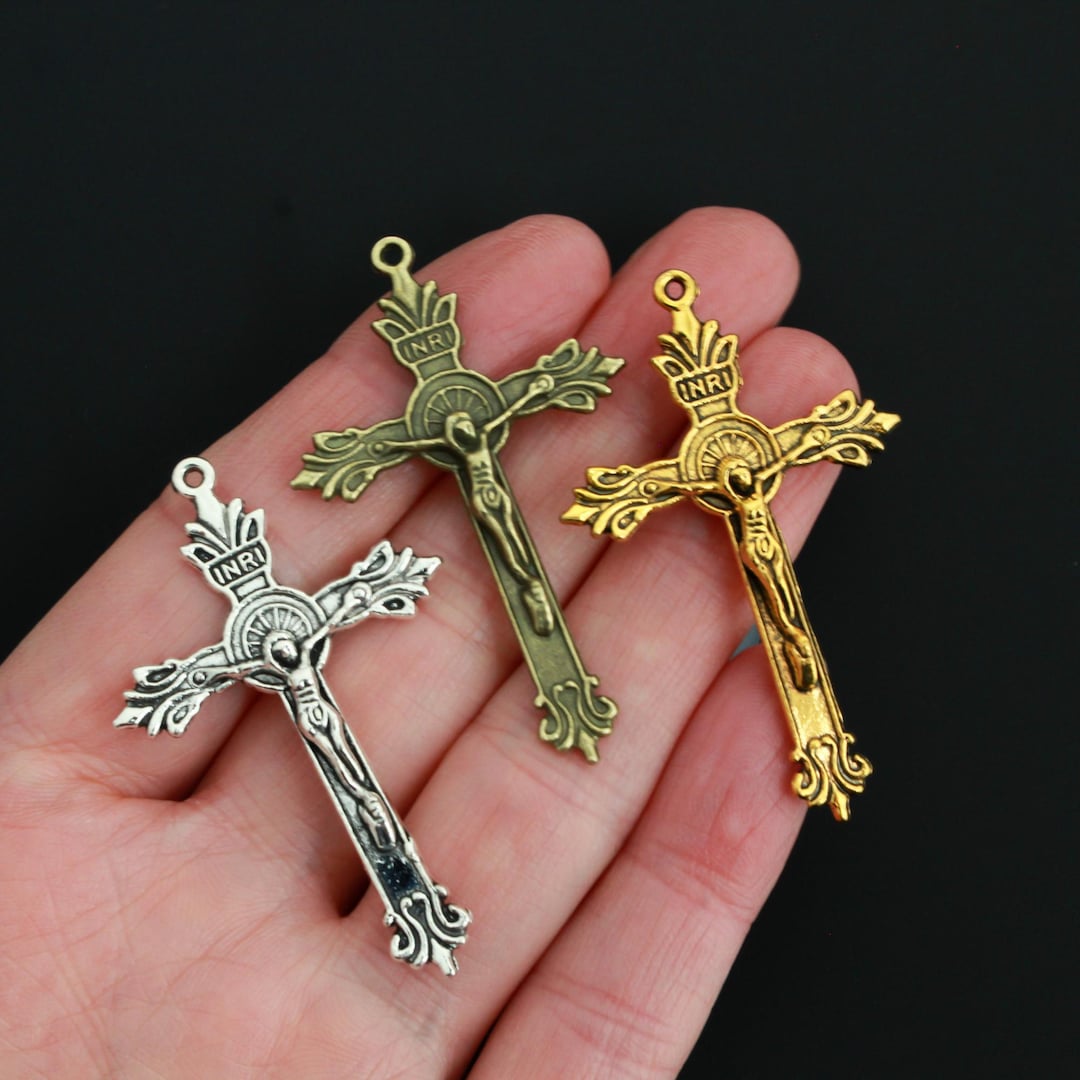 Ornate Crucifix Crosses Double Sided, 50mm Long - Available in Antique ...