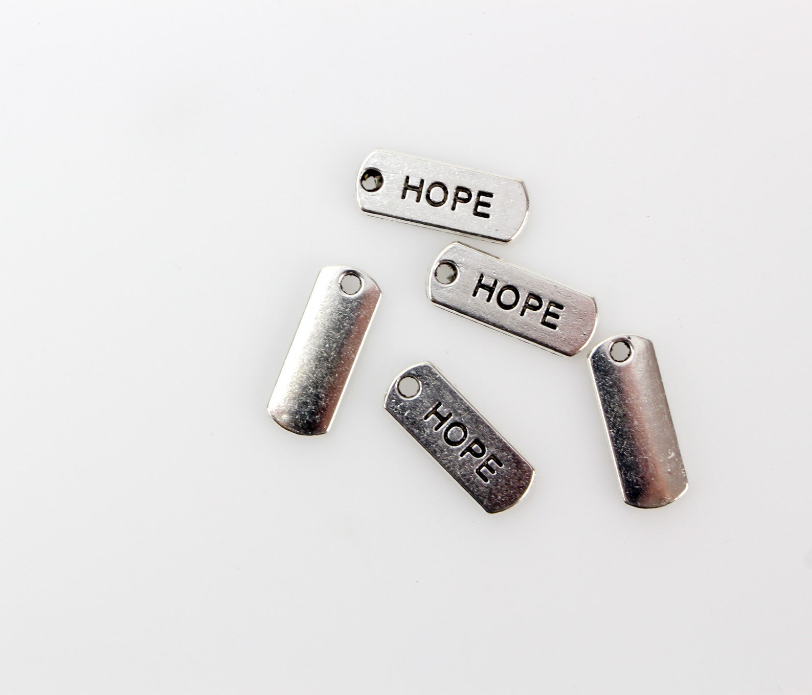 5, 25 Hope Charms Antique Silver Tone Inspirational Message Word Charms ...