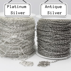 Flat Oval Chain 4mm X 2.7mm Links Unsoldered Chain for Rosaries ...