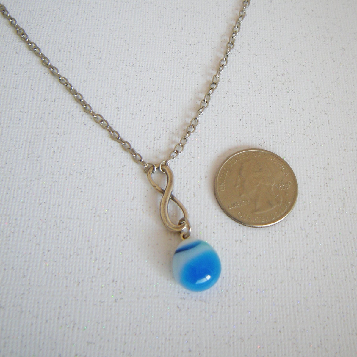 BABY BOY Fused Glass Infinity Necklace Wedding New Mom - Etsy