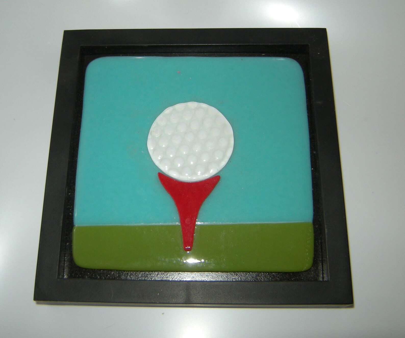 Fused Glass Golf Tee Wall Art - GOLFER GIFT - Handmade in USA - One of ...