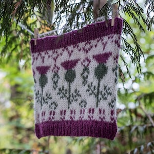 Scottish Thistle Cowl Knitting Pattern, Scottish Floral Neck Warmer ...