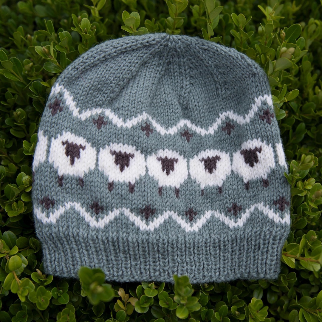 Sheep Hat Knitting Pattern, Kids Colorwork Hat PDF, Animal Knit Hat for ...