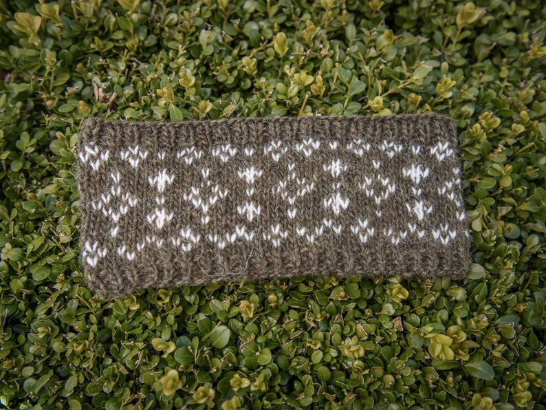 Rustic Headband Knitting Pattern, Geometric Colorwork Ear Warmer in ...