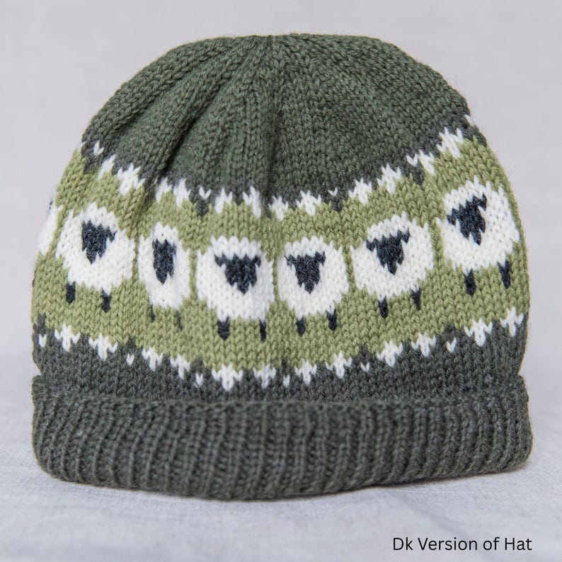 Sheep Hat Knitting Pattern PDF, Stranded Colorwork Beanie, Fair Isle ...