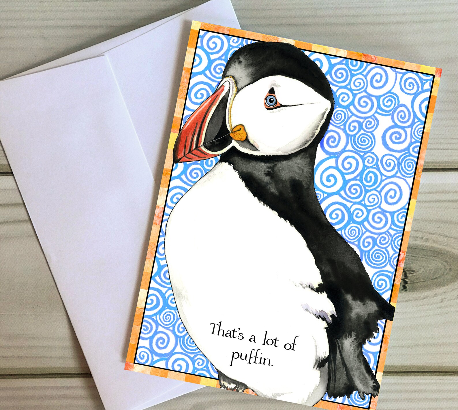 Birthday Puffin Greeting Card set of 4 Puffin Card Candles Birthday ...